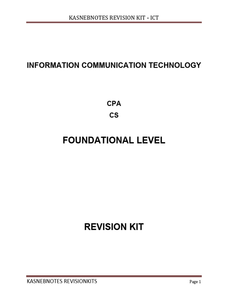 ICT Topical Revision Kit | PDF | Computer Network | Information System