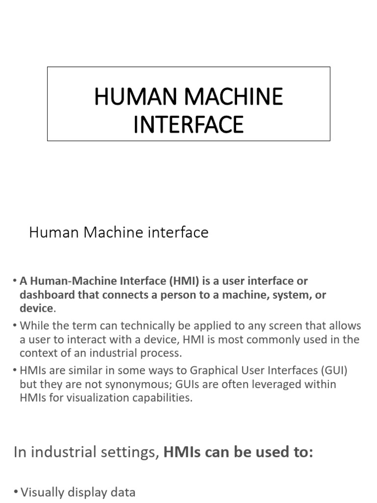 Human-Machine Interface Overview | PDF