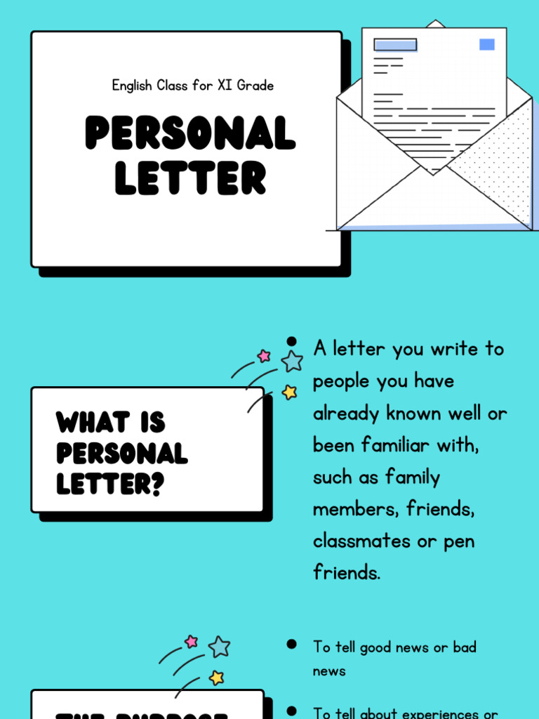 Personal Letter (English For Grade XI) | PDF | Lifestyle