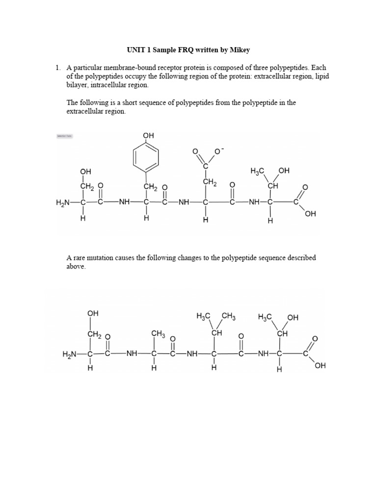 Ap Unit 1 FRQ | PDF | Macromolecules | Dna