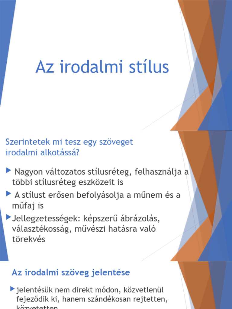 Az Irodalmi Stílus | PDF