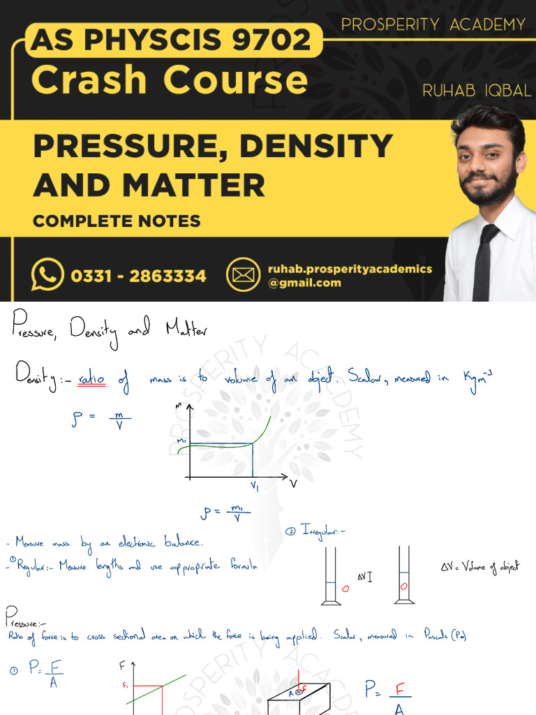 Pressure, Density and Matter | PDF