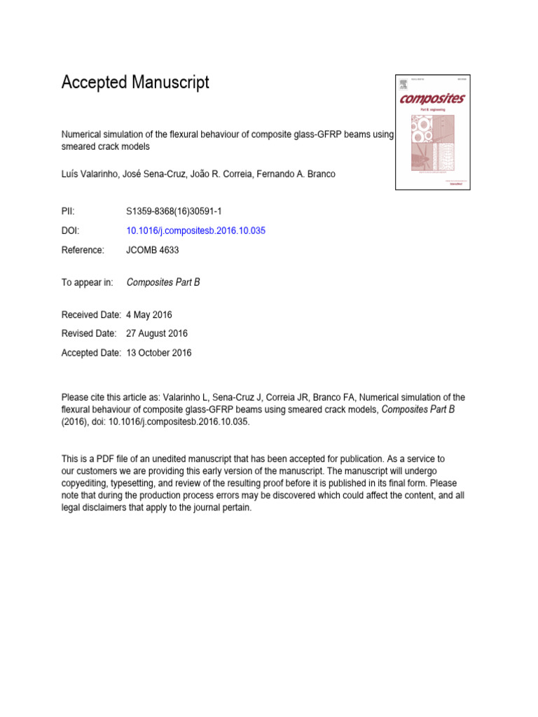 Numerical Simulation Of The Flexural Behaviour Of Composite Glass Gfrp