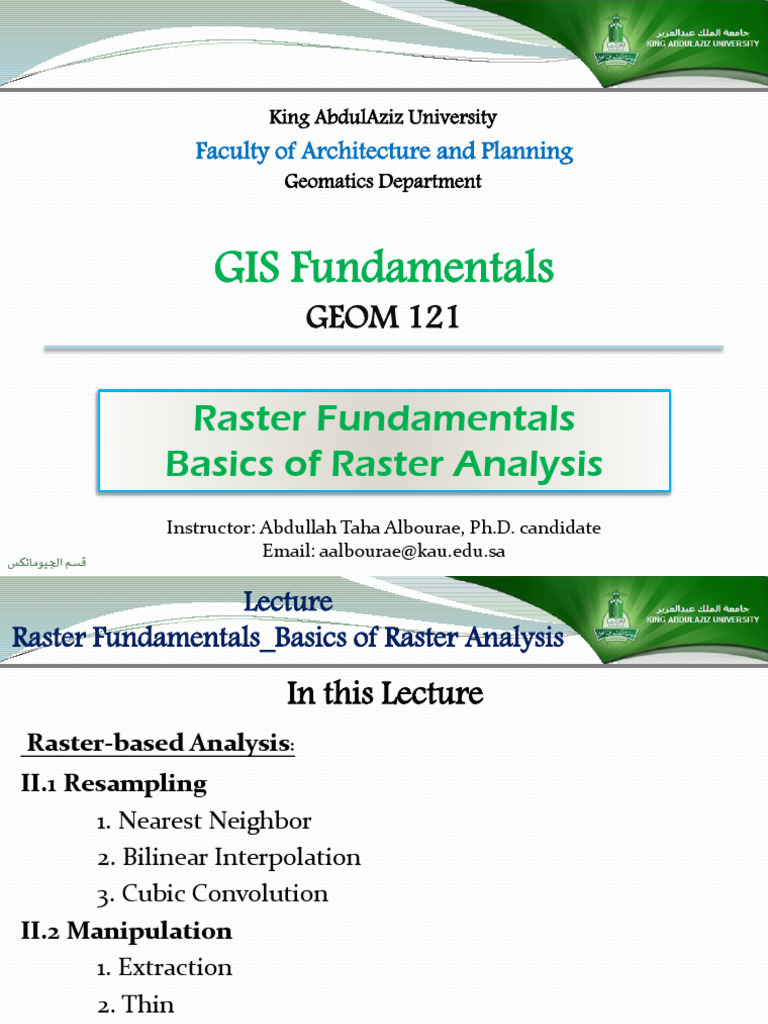 GEOM 121 - Lecture 6 - Raster Fundamentals - AA | PDF | Spatial Analysis | Geographic ...