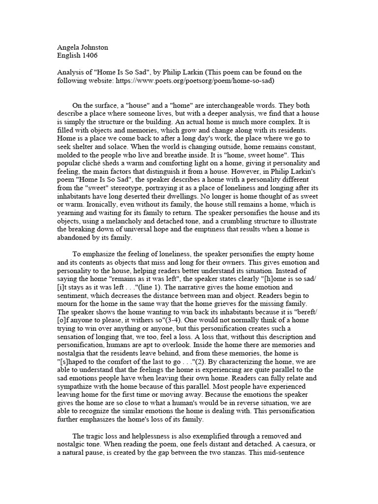 Model Essay For Poetry | PDF | Poetry | Feeling