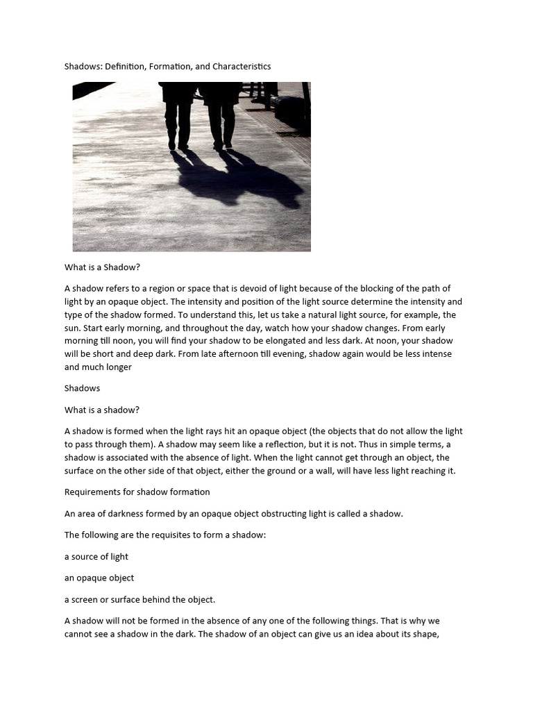 Formation of Shadow Yr 7 | PDF | Shadow | Solar Eclipse