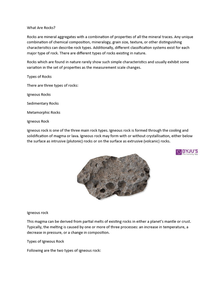 Rock and Rock Cycle | Download Free PDF | Rock (Geology) | Igneous Rock