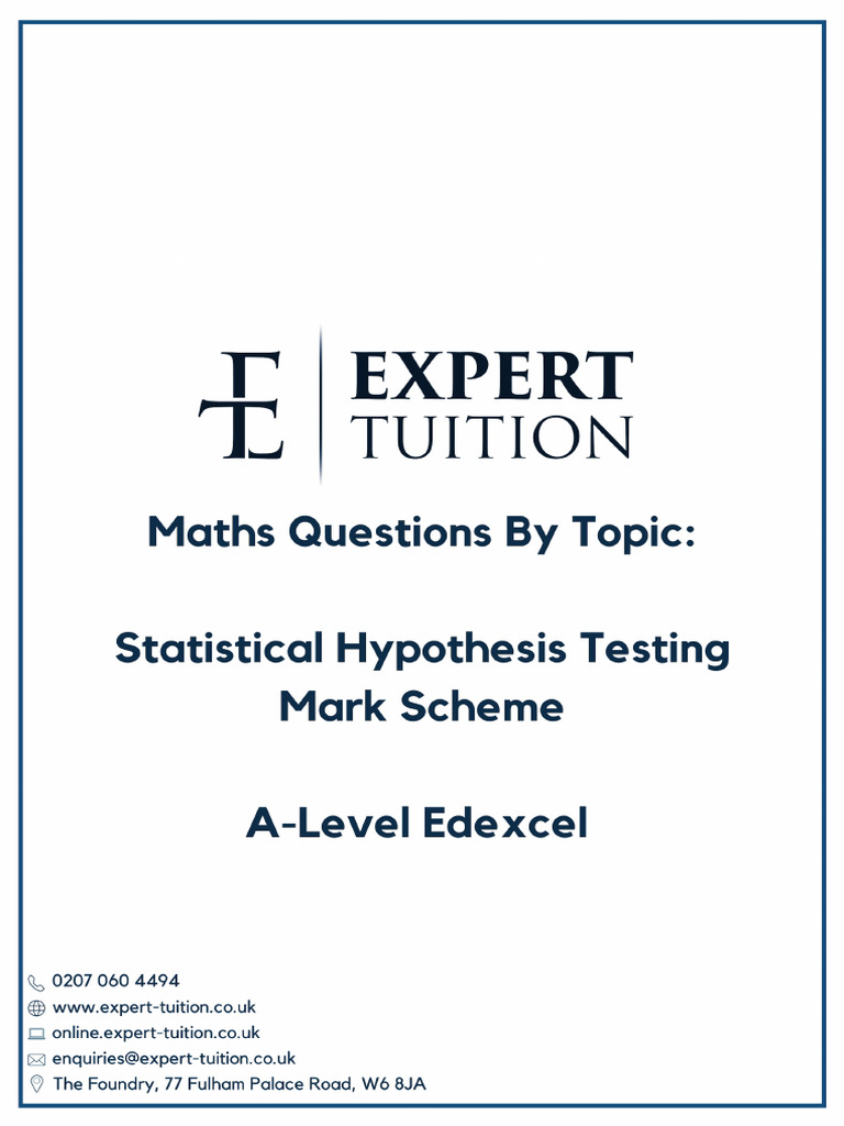 Statistical Hypothesis Testing MS | PDF | Hypothesis | Statistical ...