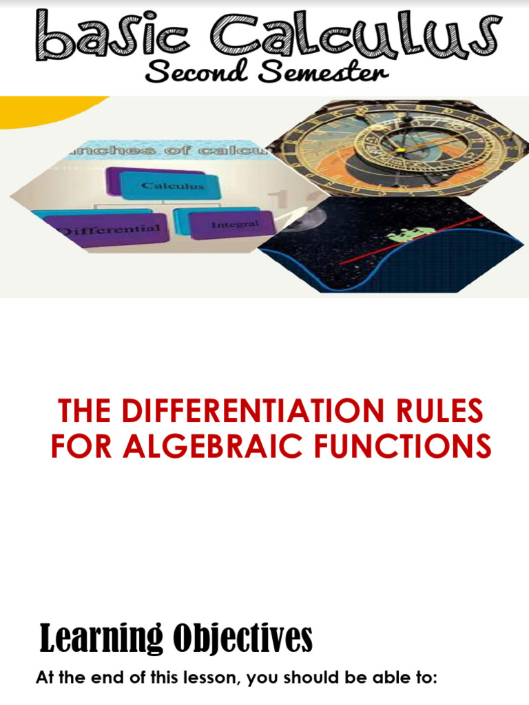Differentiation Rules for Algebraic Functions | PDF | Derivative ...