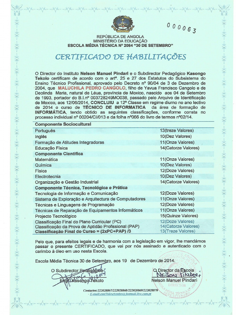 Certificado Autenticado Maluchila | PDF