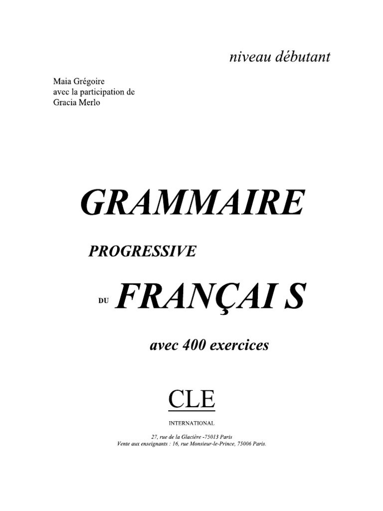 Grammaire Progressive Du Français | PDF