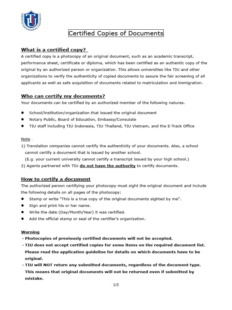 Certified Copies | PDF