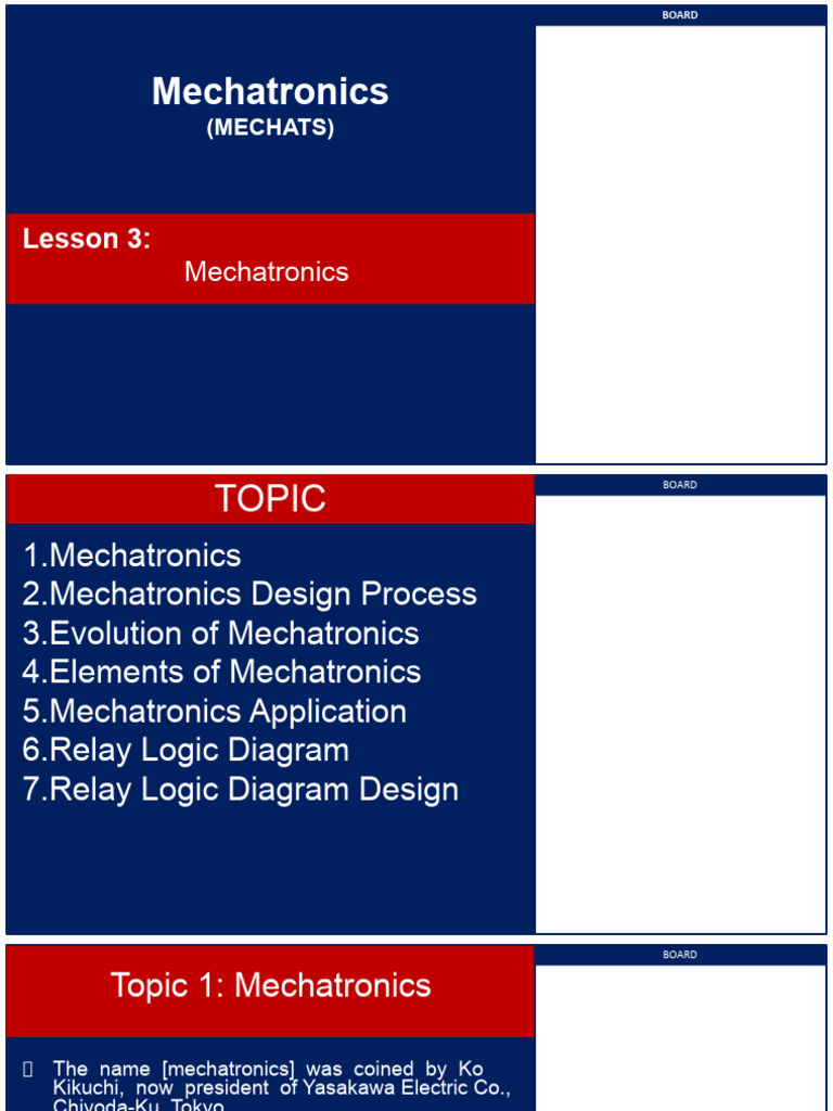 LESSON 3 - Mechatronics | PDF | Mechatronics | Relay