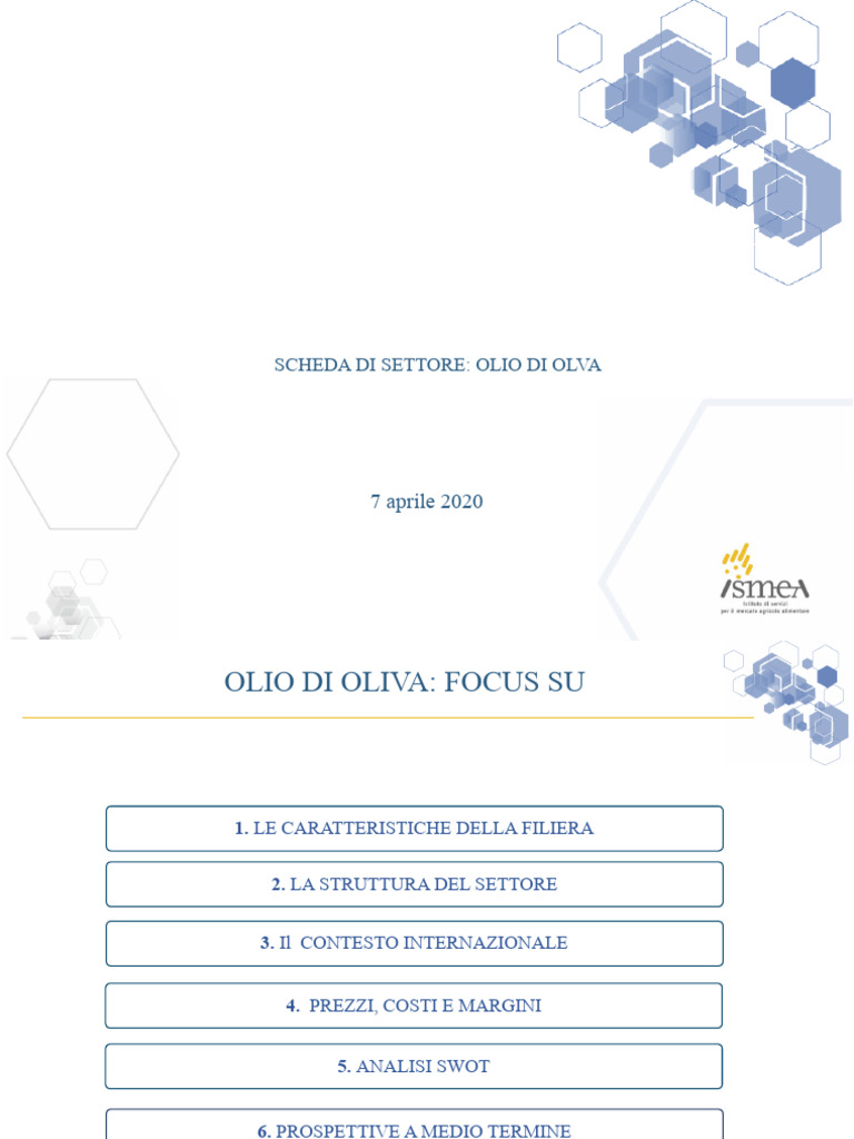 ISMEA - Analisi Di Filiera Olio 2020 | PDF