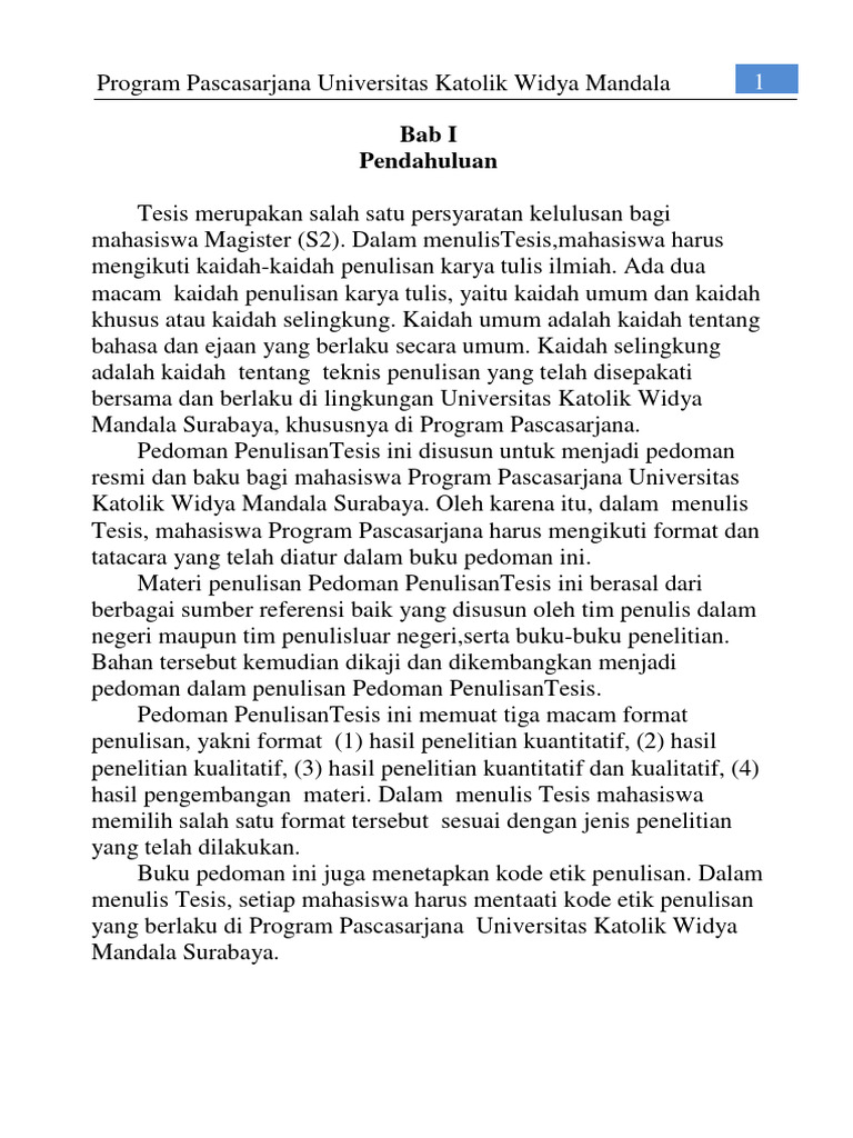 Panduan Penulisan Tesis S2 | PDF | Seni & Disiplin Bahasa
