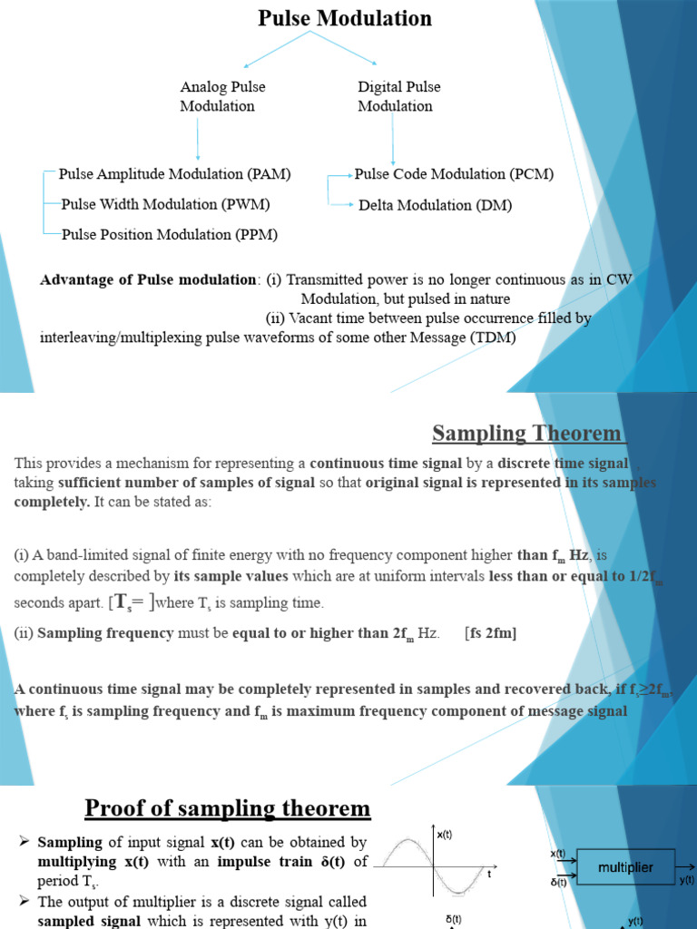 Pulse Modulation Pdf Multiplexing Sampling Signal Processing