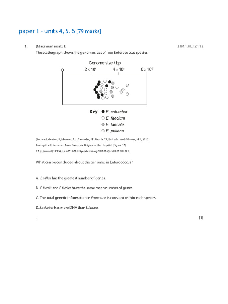 Paper 1 - Units 4, 5, 6 | PDF | Chemical Synapse | Coagulation