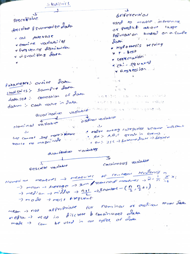 Statistics Notes | PDF