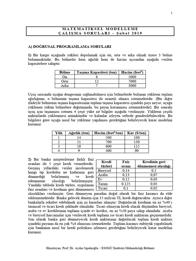 TP Ornek Calisma Sorulari Subat2019 | PDF