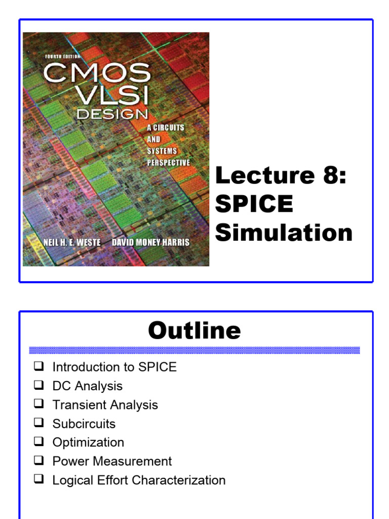 Lect8 Spice | PDF | Spice | Cmos