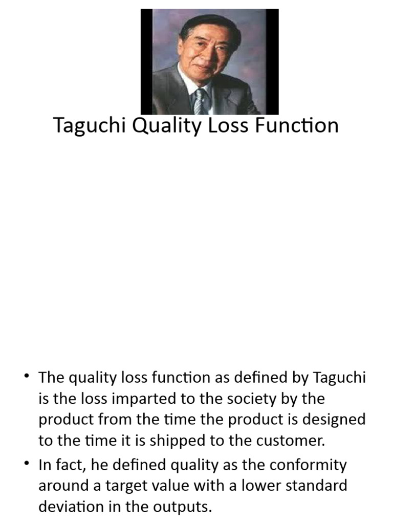 TQM Unit 4 Lecture 4 Taguchi | PDF | Art | Technology & Engineering