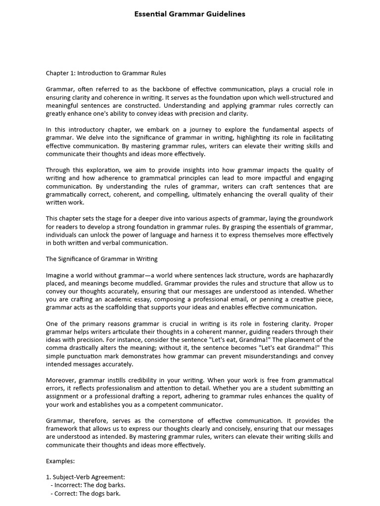 Essential Grammar Guidelines | PDF | Part Of Speech | Noun