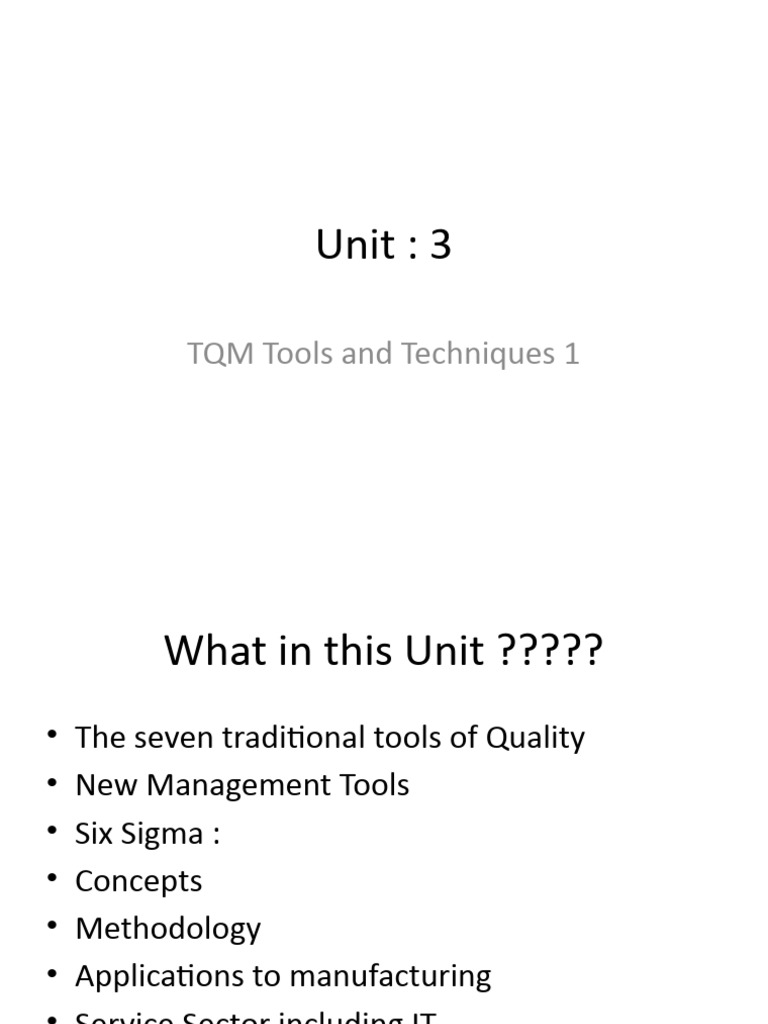 TQM Unit 3 7 1 Tools of Quality New | PDF | Histogram