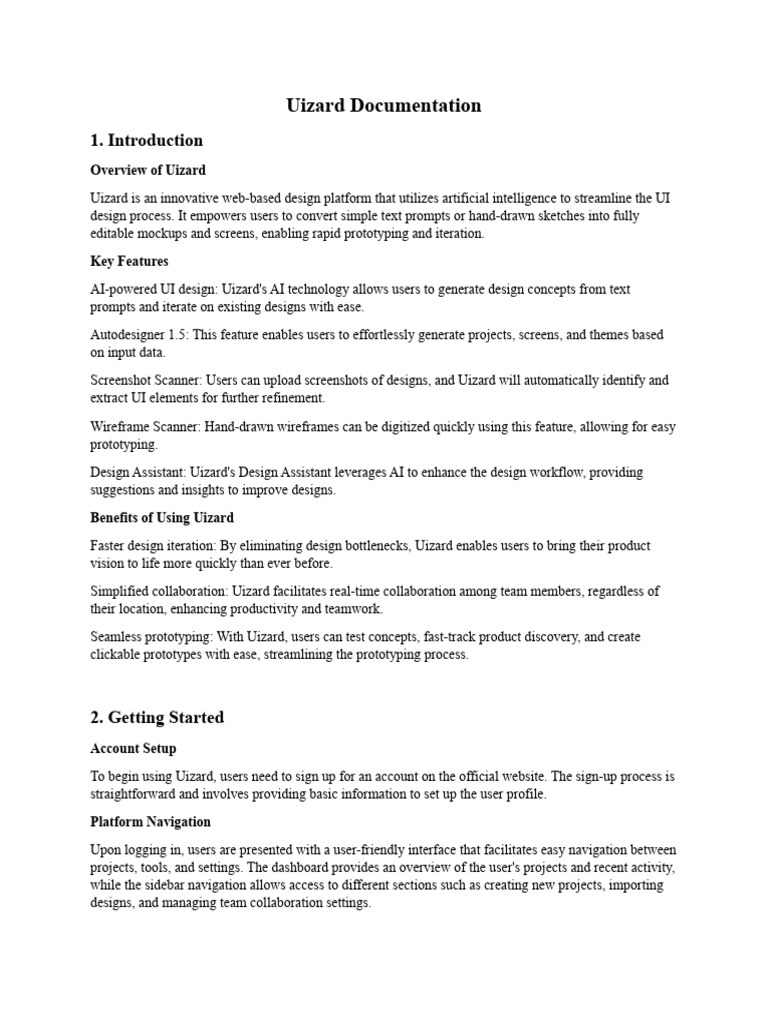 Uizard Documentation | PDF | User Interface | Software Prototyping