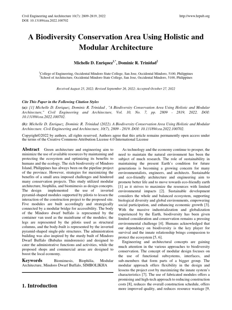 A Biodiversity Conservation Area Using Holistic An | PDF | Biodiversity | Protected Area