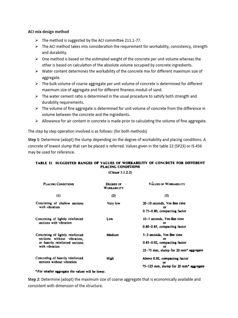 2.2 ACI Method of Mix Design | PDF | Concrete | Density