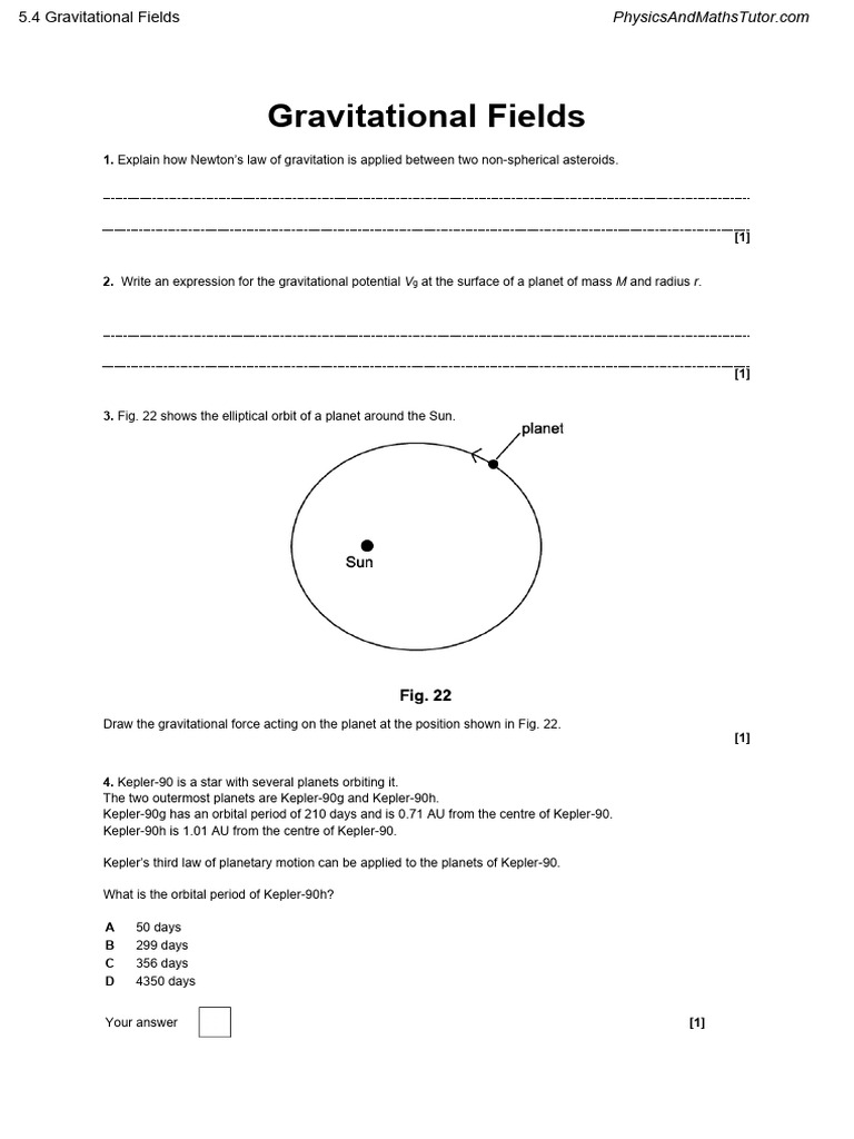 5.4 Gravitational Fields QP | PDF | Orbit | Planets