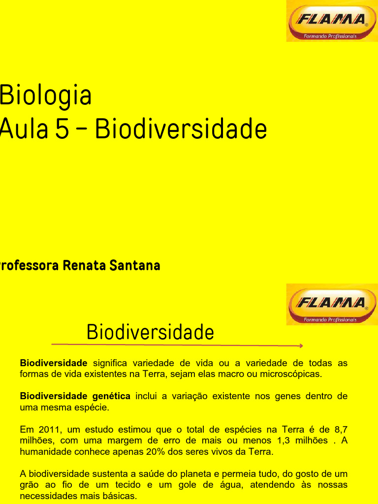 1º Período AULA 5 SJM - PPT - 20240319 - 081105 - 0000 | PDF | Biodiversidade | Ecologia