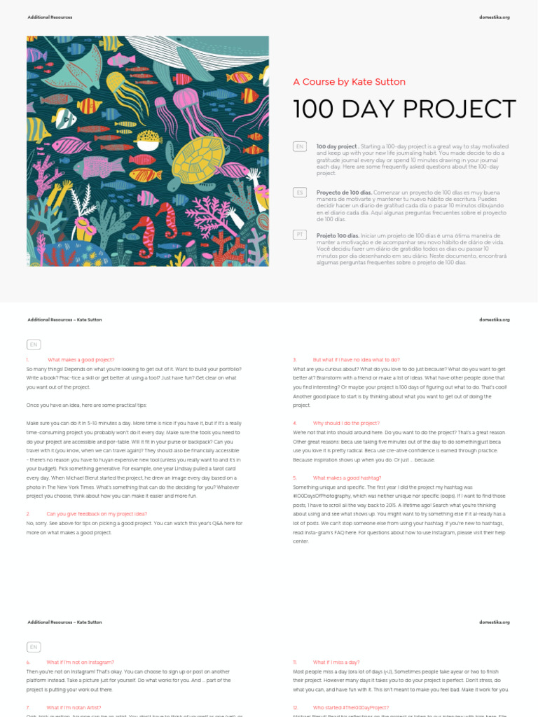 U4-03 - 100-Day Project FAQ - EN - ES - PT | PDF | Career & Growth | Self-Improvement