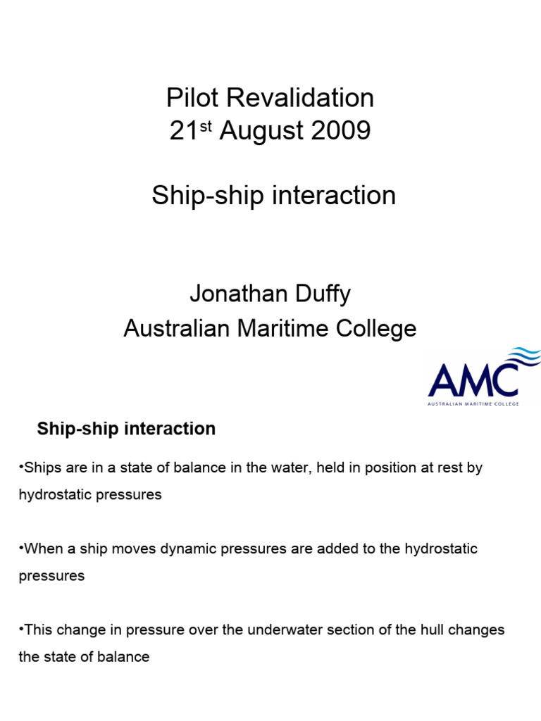 Topic 7 Ship Ship Interaction | PDF | Ships | Force
