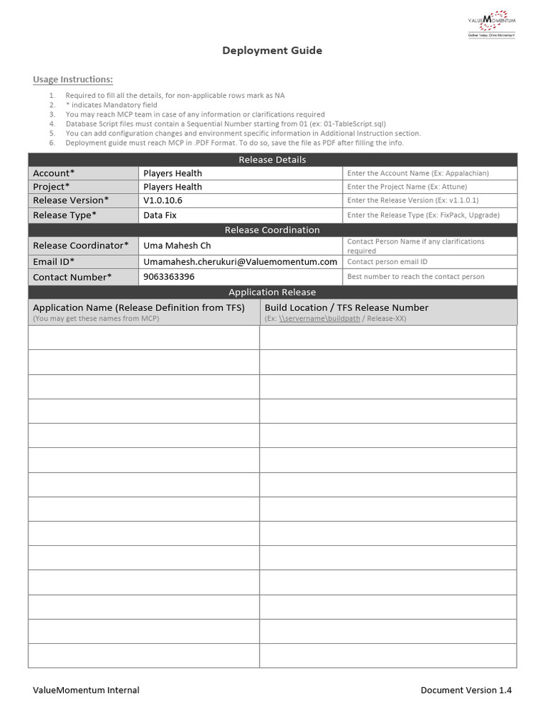 PH UAT Deployment Guide V1.0.10.6 | PDF | Databases | Software