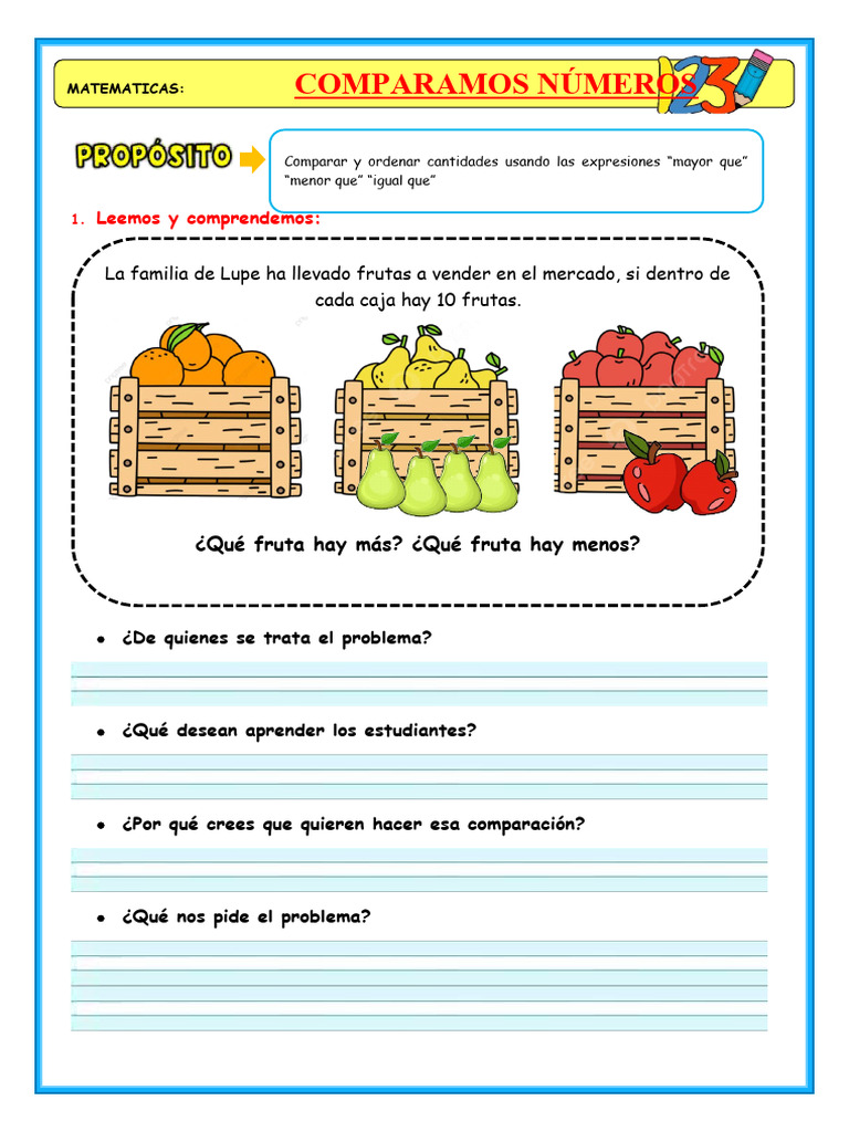 Comparación de Cantidades para Niños | PDF
