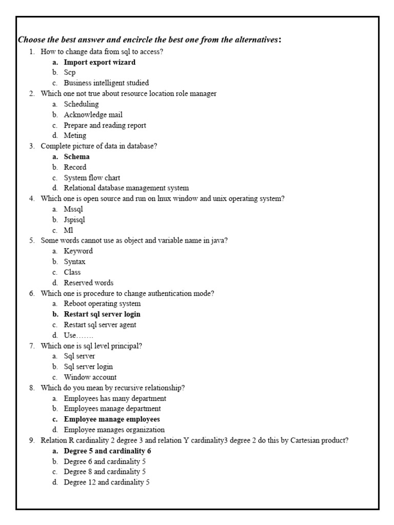Database Administration Level IV Theory Exam 1 | PDF | Microsoft Sql Server | Databases
