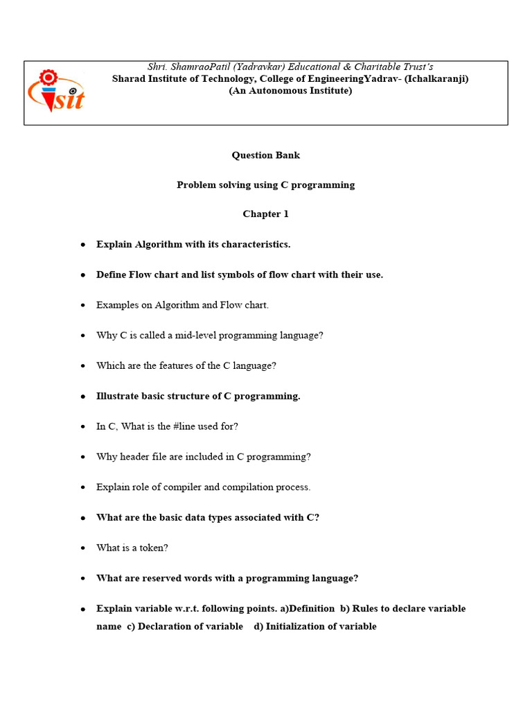 Question Bank | PDF | Parameter (Computer Programming) | Pointer ... Question Bank | PDF | Parameter (Computer Programming) | Pointer ...