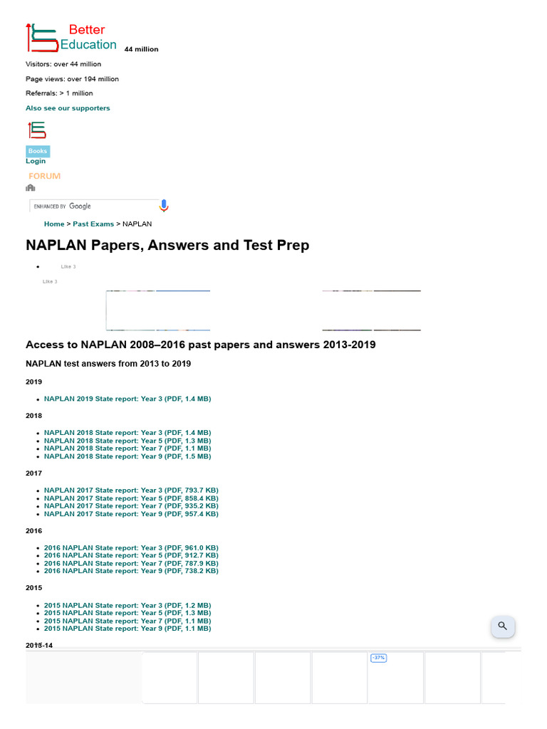 NAPLAN Papers, Answers and Test Prep | PDF | Tests | Standardized Tests