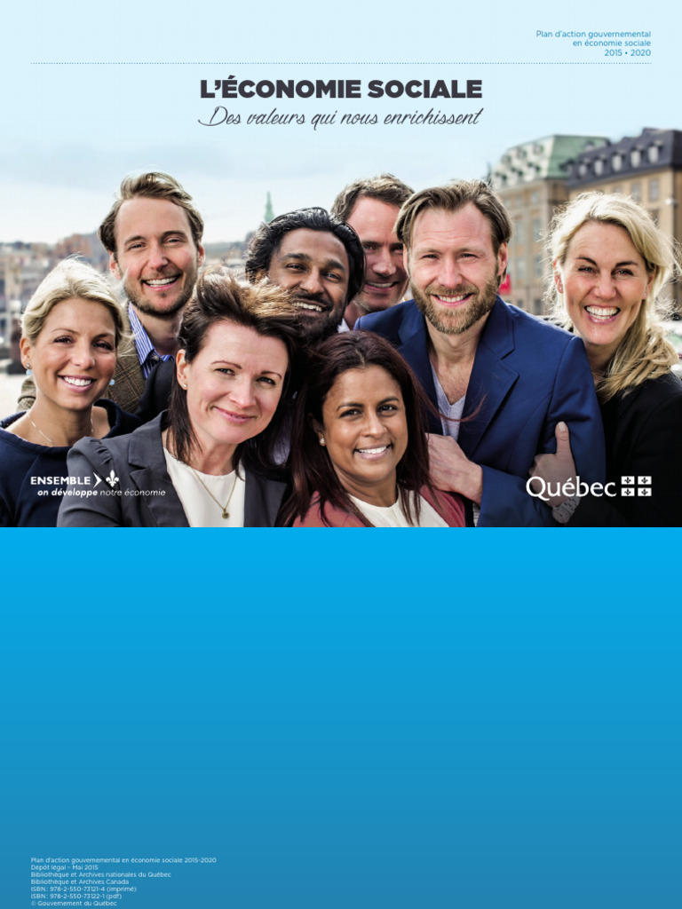 Plan d'action 2015-2020 en économie sociale | PDF | Québec | Coopérative