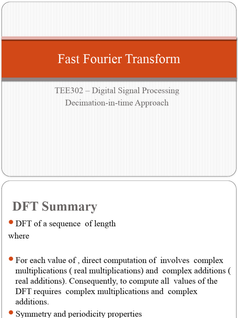 Fast Fourier Transform | PDF | Fast Fourier Transform | Discrete ...