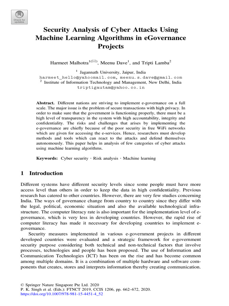 Security Analysis of Cyber Attacks | PDF | Machine Learning | Computer ...