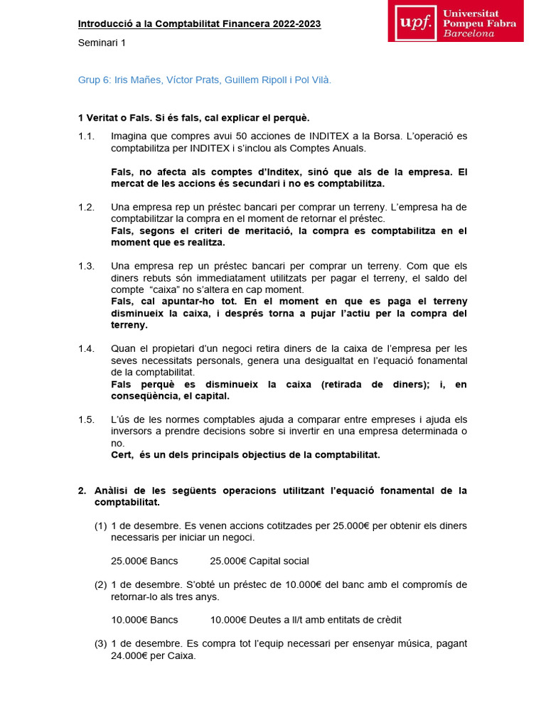 Seminari 1 Compta | PDF