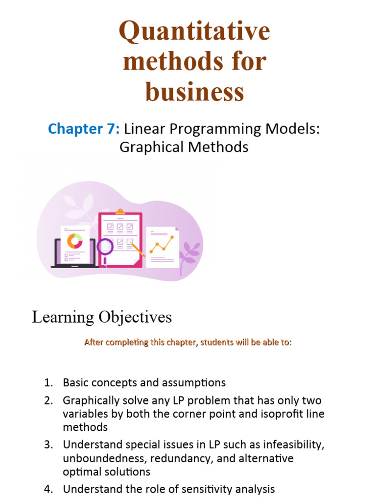 Lecture 6 - Chapter 7 - Linear Programming Models - Graphical and Computer Method | PDF | Linear ...