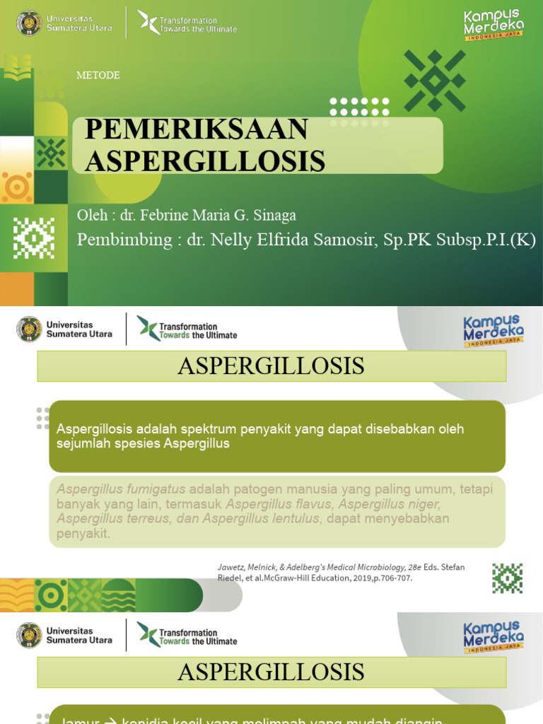 Presentasi Metode Diagnosis Aspergilosis Febrine | PDF