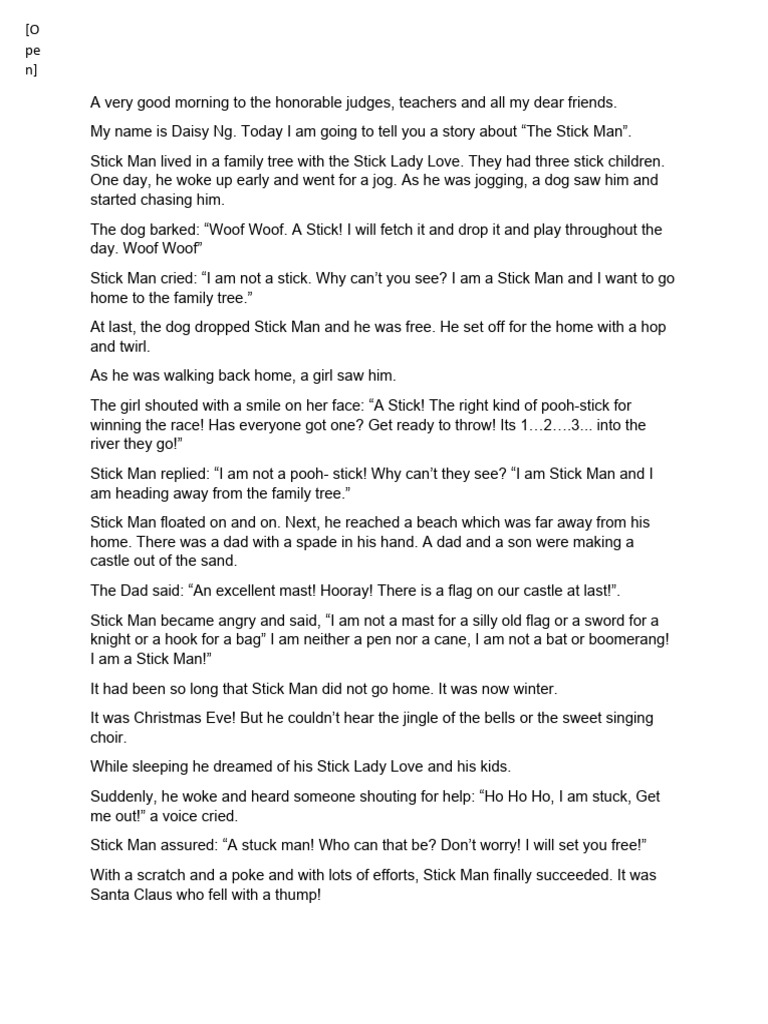 Final Stick Man Story | PDF | Santa Claus