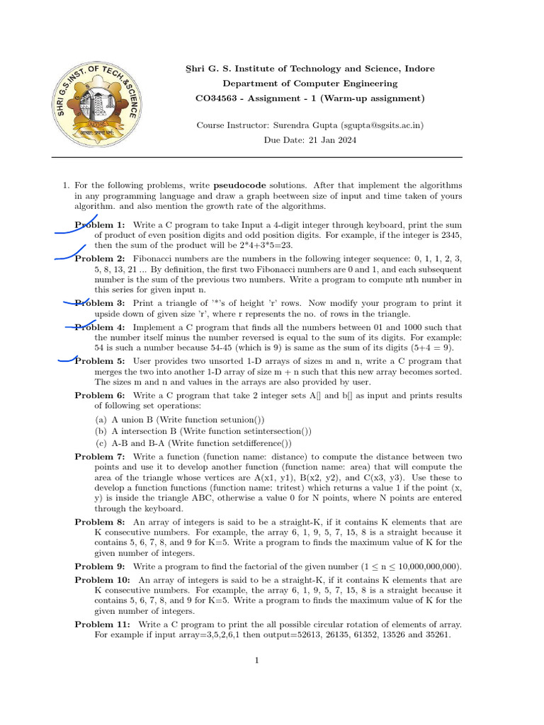 CO34563 Assignment 1 | Download Free PDF | Numbers | Permutation