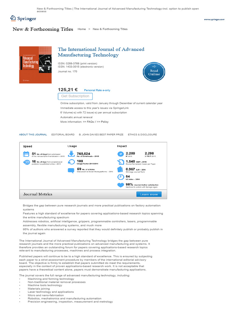 The International Journal of Advanced Manufacturing Technology-Incl ...