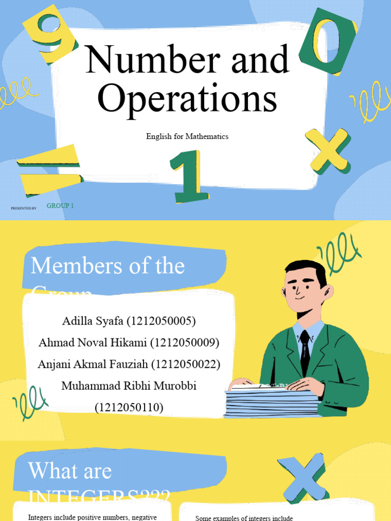 6H Kelompok 1 PPT Number and Operations | PDF | Multiplication | Integer