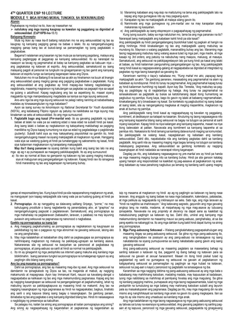 Esp10 4TH Q Lecture | PDF